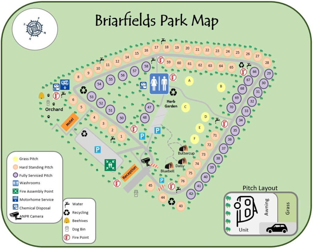 Briarfields Touring Park Map - Briarfields Motel and Touring Park